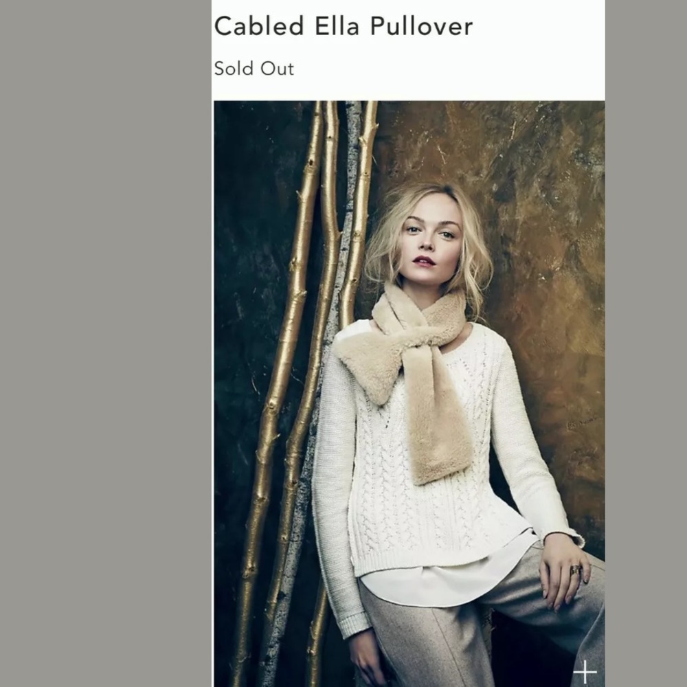 Anthro Moth Cabled Ella Sweater Ivory 2-Fer Knit - Gem